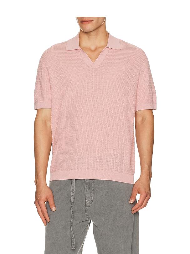 THEORY theory brenan pacific linen polo in blush.